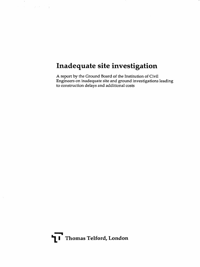 Inadequate Site Investigation | PDF | Specification (Technical Standard ...