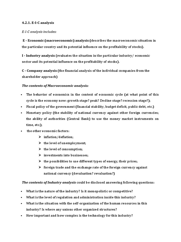 EIC Frame Work | PDF | Macroeconomics | Business Cycle