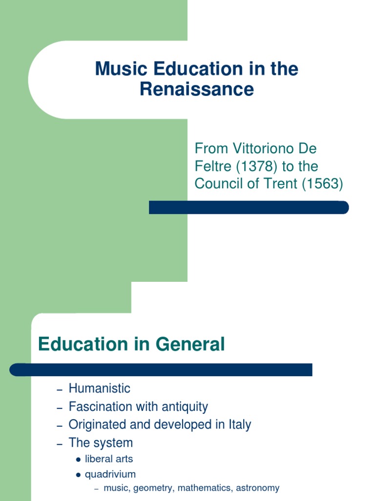 Music Education in The Renaissance | PDF | Humanism | Music Education