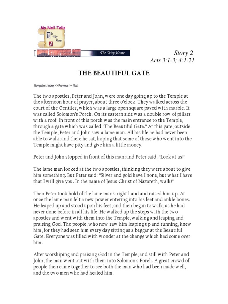 The Beautiful Gate | PDF | Saint Peter | Jesus