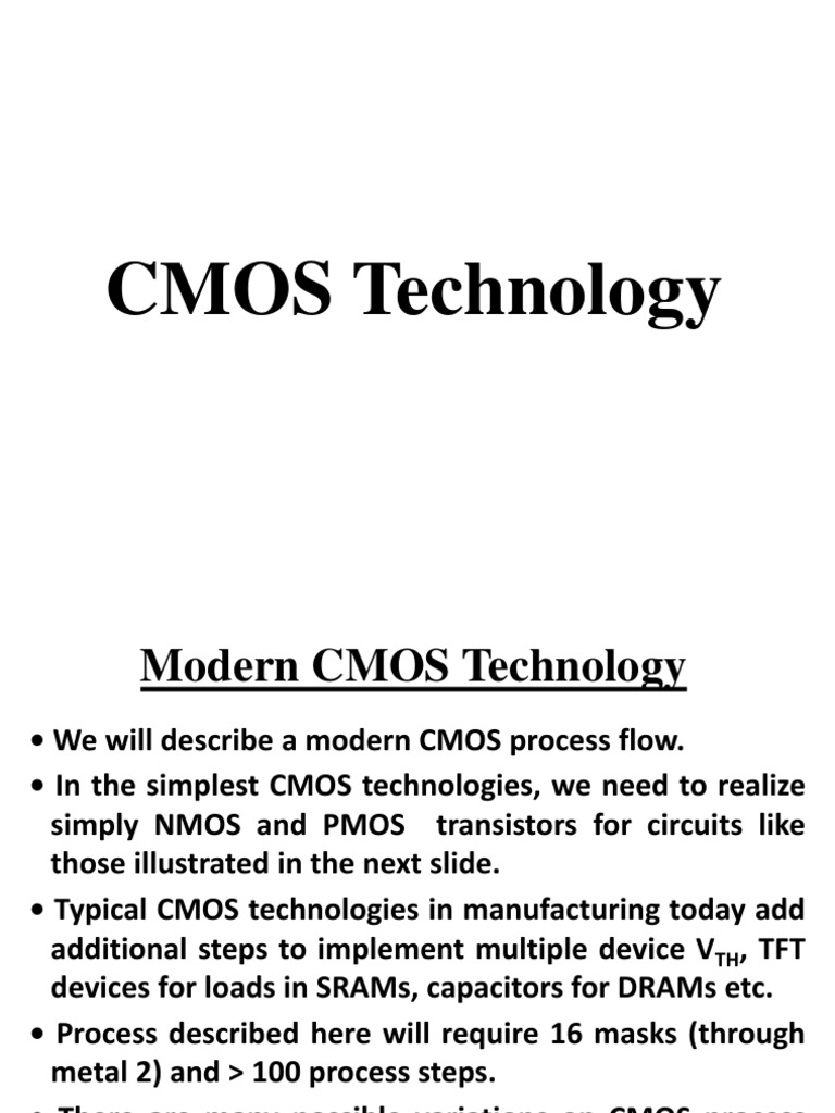 CMOS Process Flow | PDF | Cmos | Mosfet