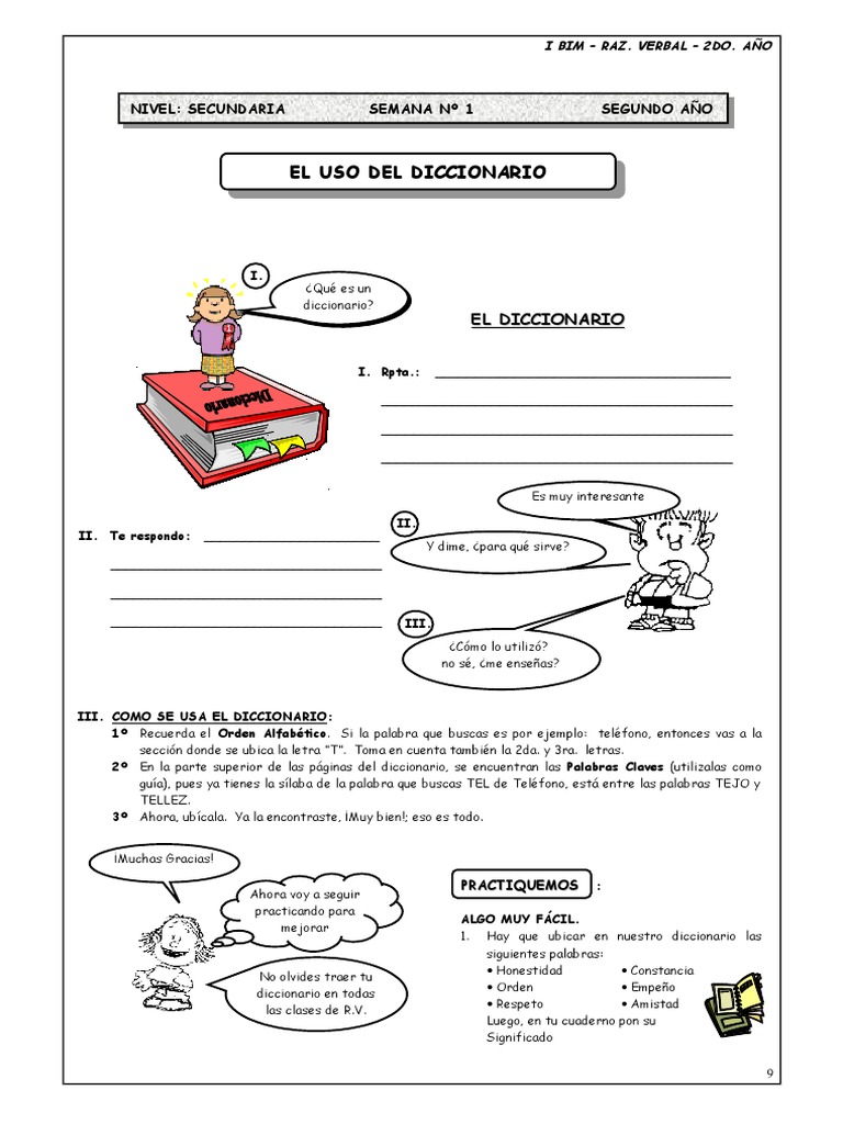 El Uso Del Diccionario | PDF