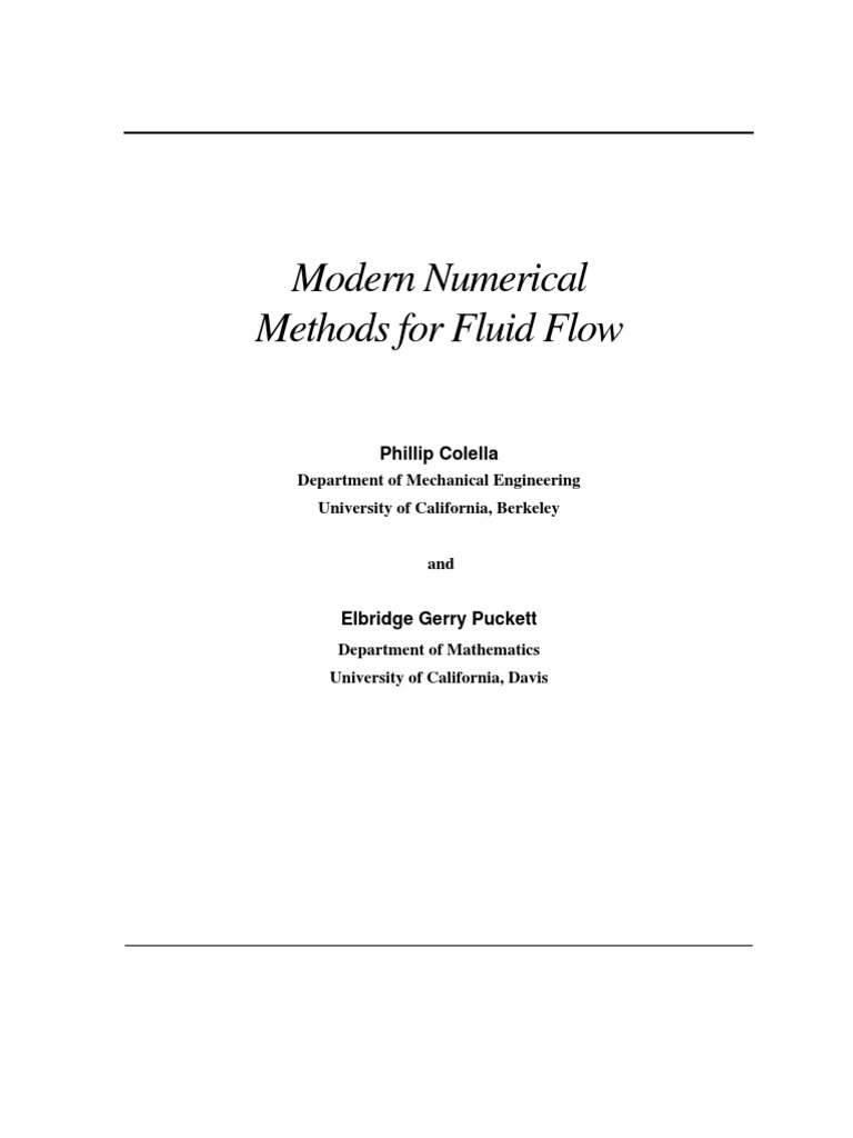 Modern Numerical Methods For Fluid Flow | PDF | Numerical Analysis ...