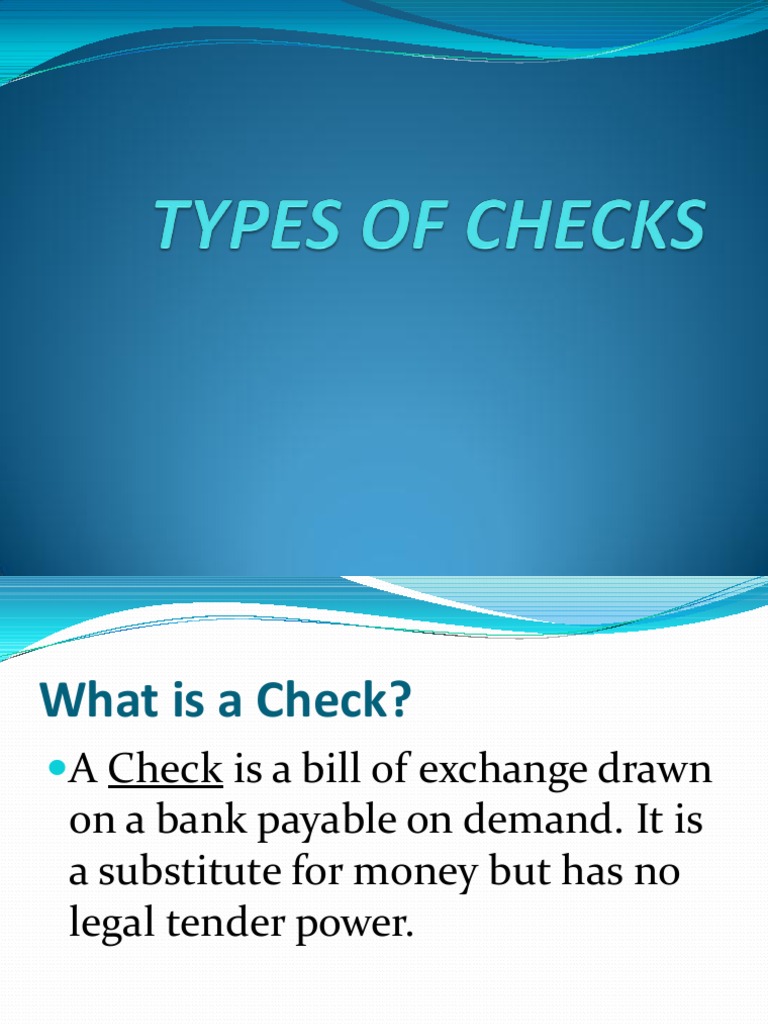 Types of Checks | PDF