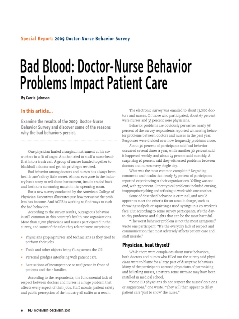 Doctor Nurse Bad Behavior | Patient Safety | Patient