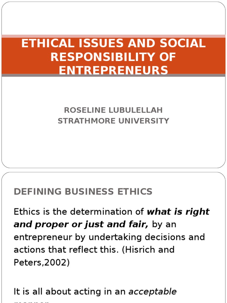 Ethical Issues Social Responsibility | PDF | Business Ethics | Value ...