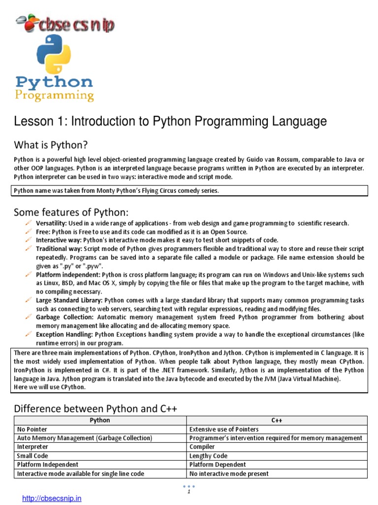 Introduction To Python | PDF | Cross Platform | Python (Programming Language)