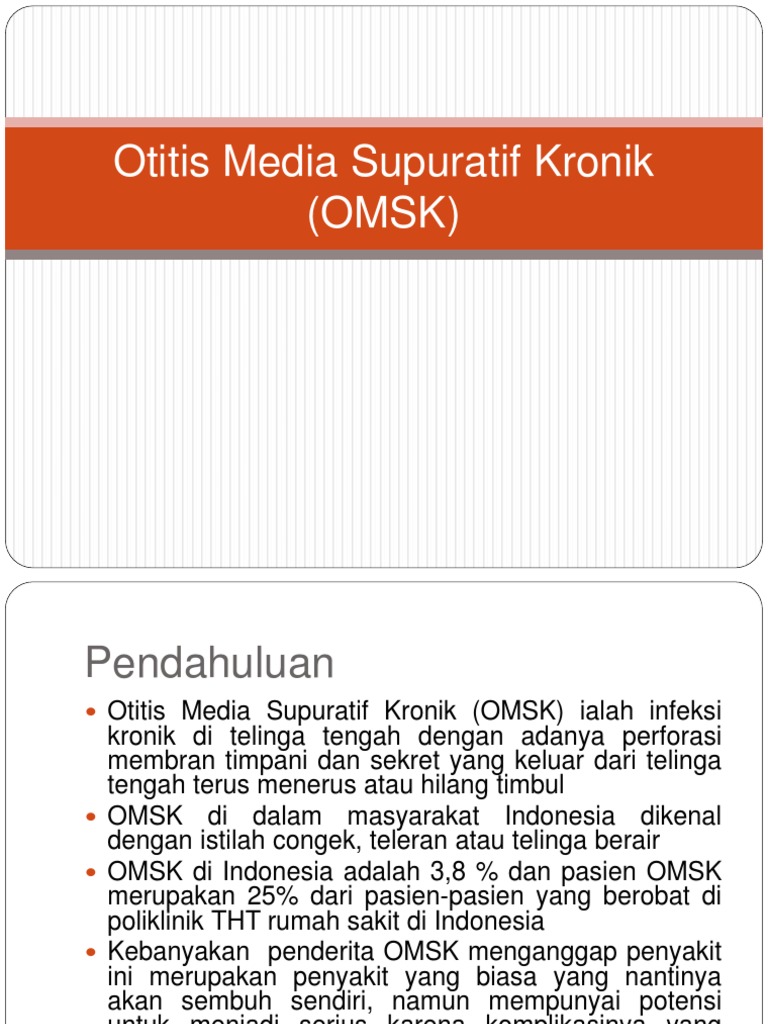 Otitis Media Supuratif Kronik OMSK | PDF