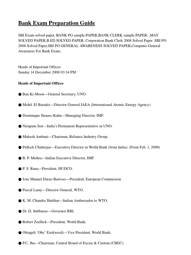 Bank Exam Preparation Guide Question Bank All Topics | Sales | Interest ...