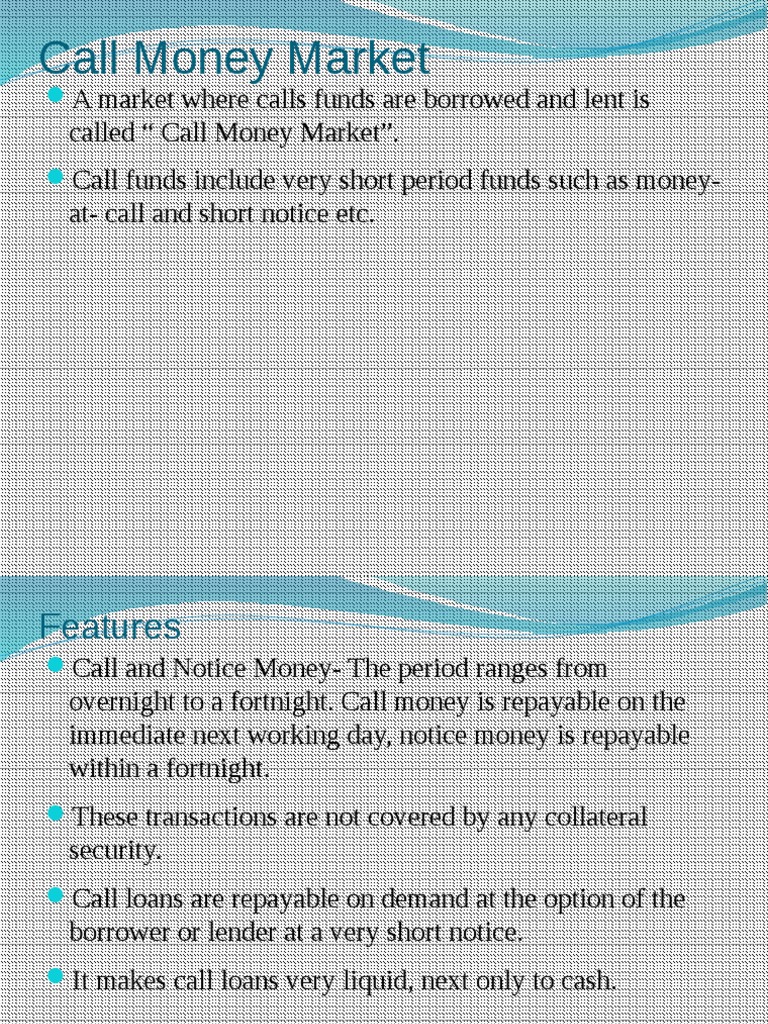 Call Money Market | PDF | Business | Finance & Money Management