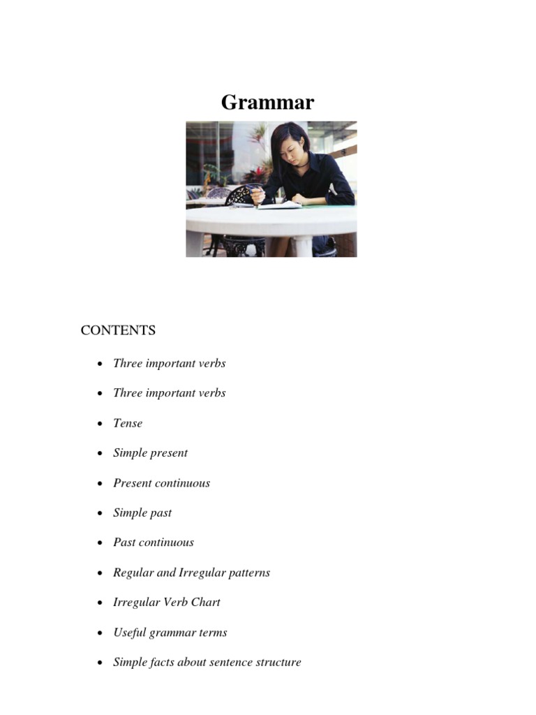 Grammar Handout | PDF | Grammatical Tense | Verb