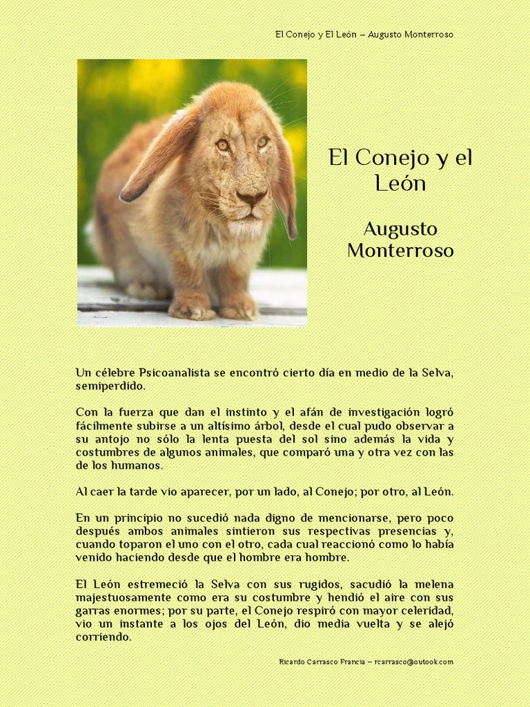 El Conejo y El León – Augusto Monterroso