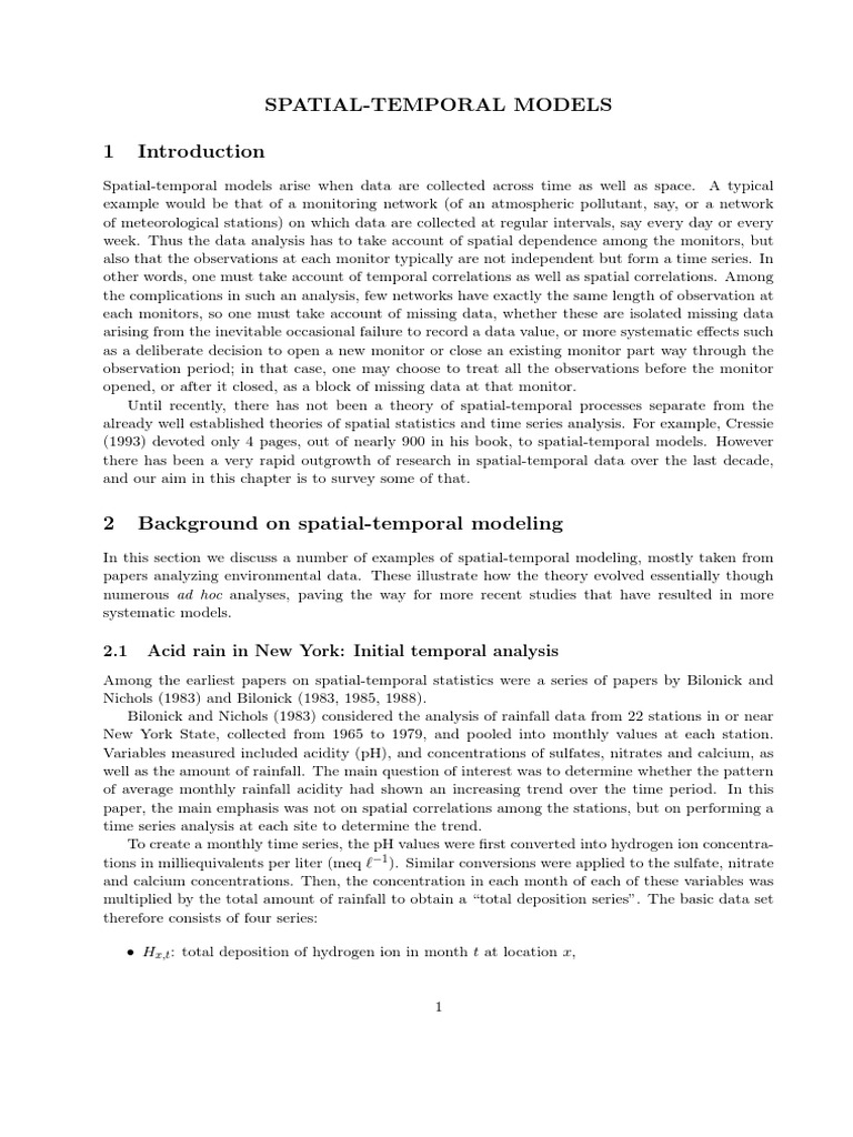 Spatial Temporal Models | PDF | Time Series | Student's T Test