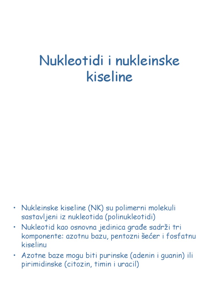Nukleotidi I Nukleinske Kiseline | PDF
