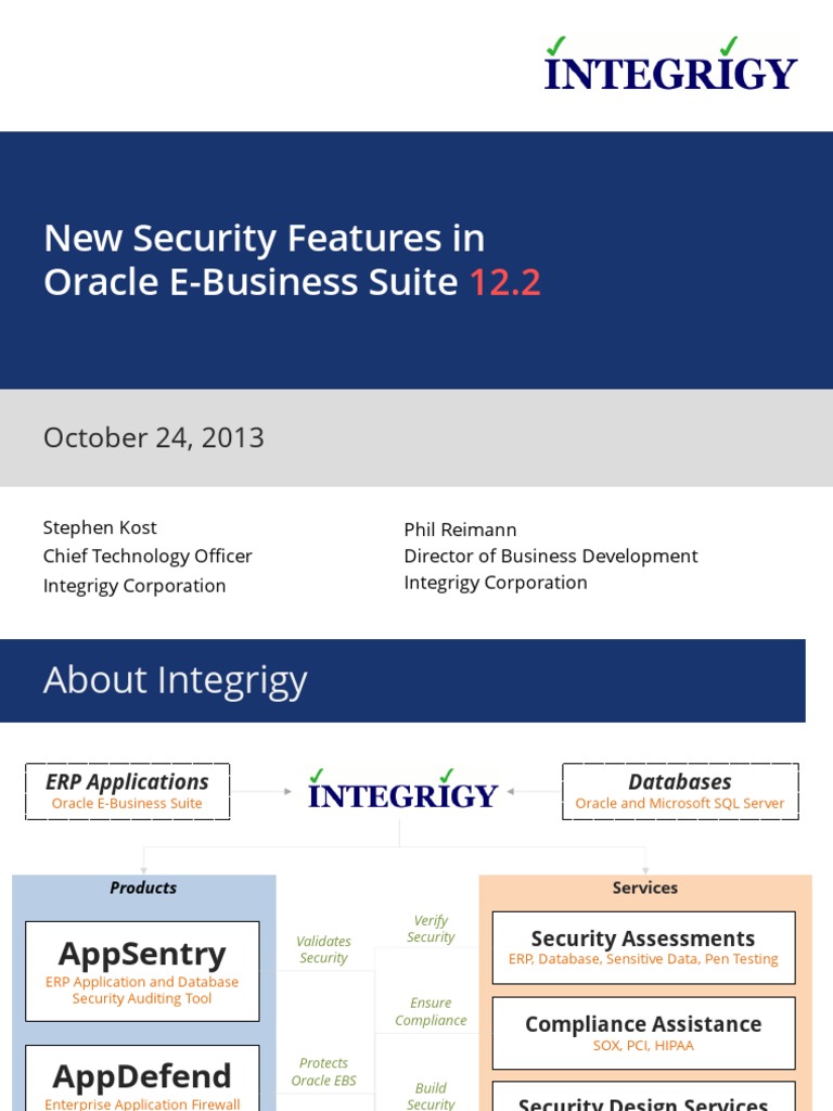 Integrigy New Security Features in Oracle EBS 12.2 | PDF | Java Server Pages | Oracle Database