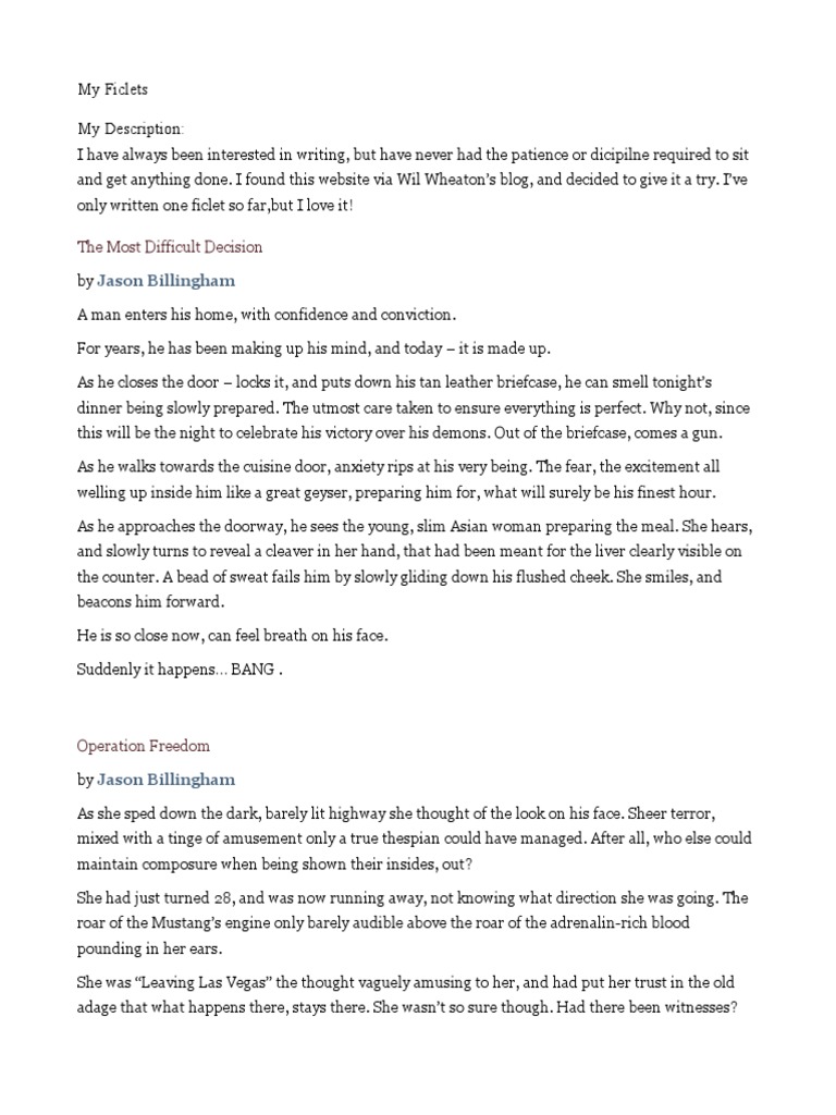 My Collection of Ficlets | PDF