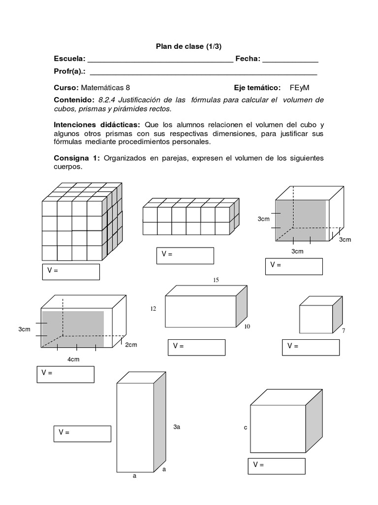 13_Formulas Para Calcular El Volumen de Cubos Prismas y Piramides ...
