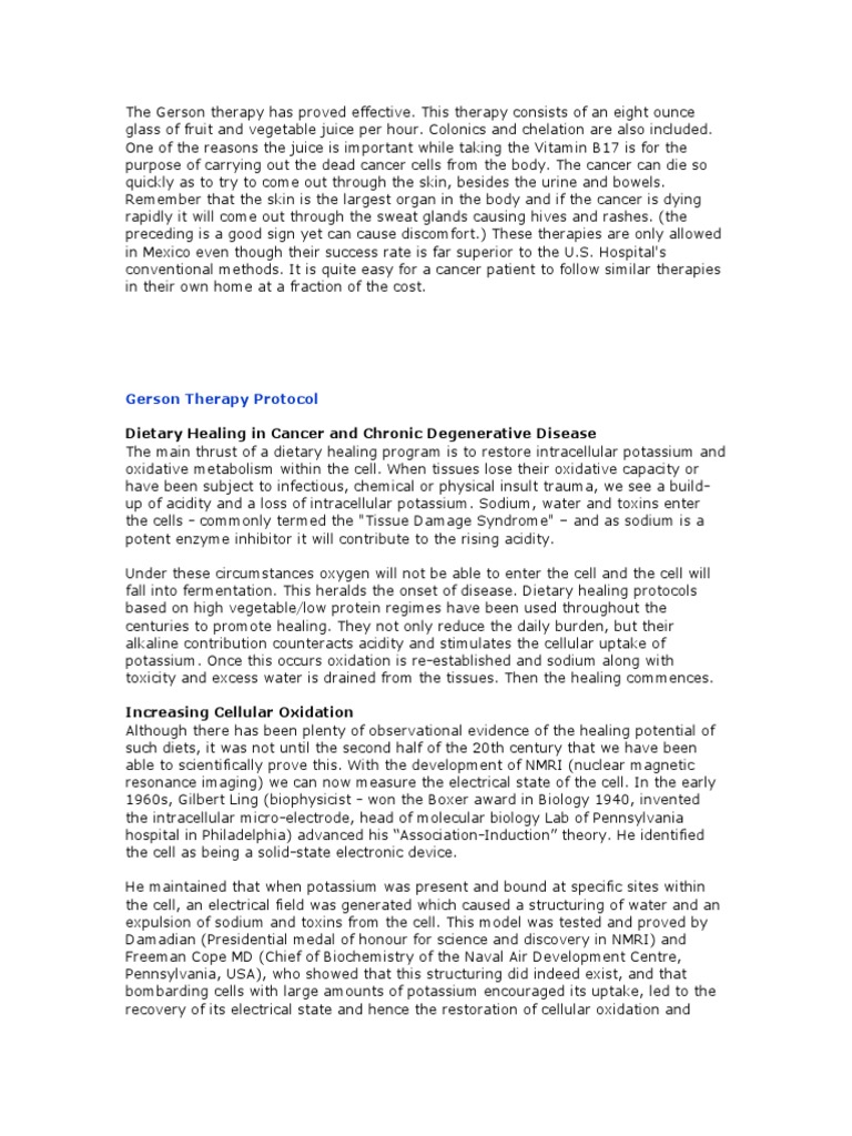 Max Gerson - The Gerson Therapy Has Proved Effective | PDF | Liver | Cancer