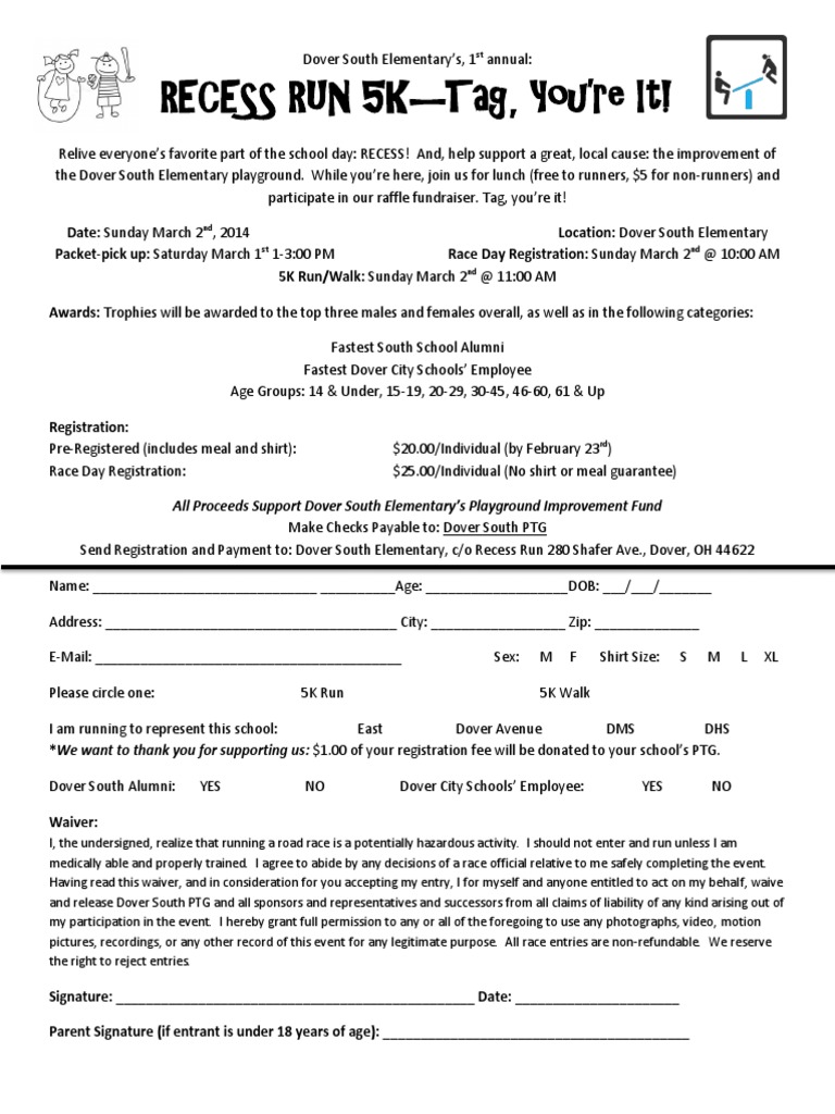 Recess Run 2014 Registration | PDF | Government | Social Institutions