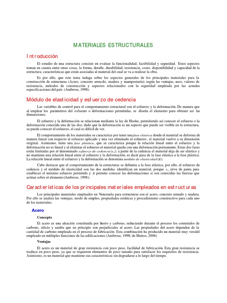 Materiales Estructurales | PDF
