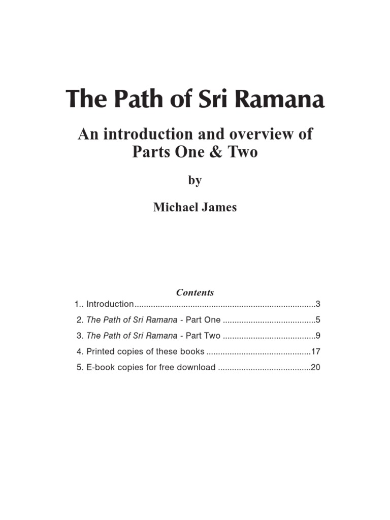 Path of Sri Ramana Synopsis | PDF | Ramana Maharshi | Bhakti