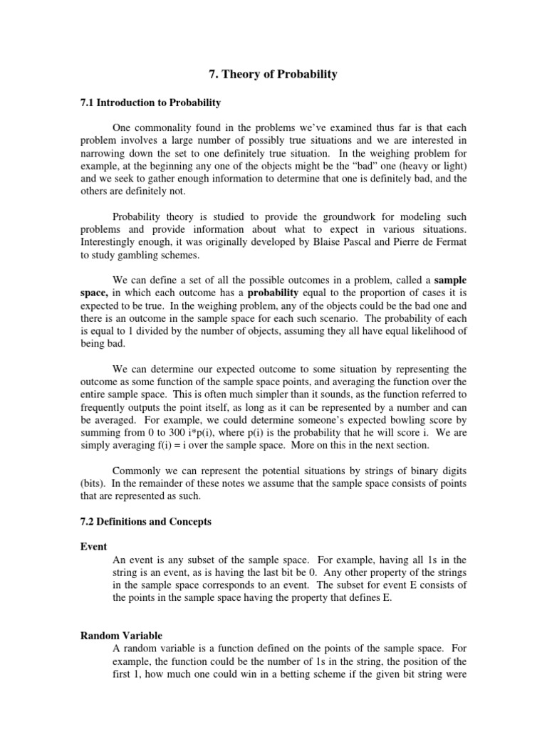 Theory of Probability | PDF | Variance | Probability Theory