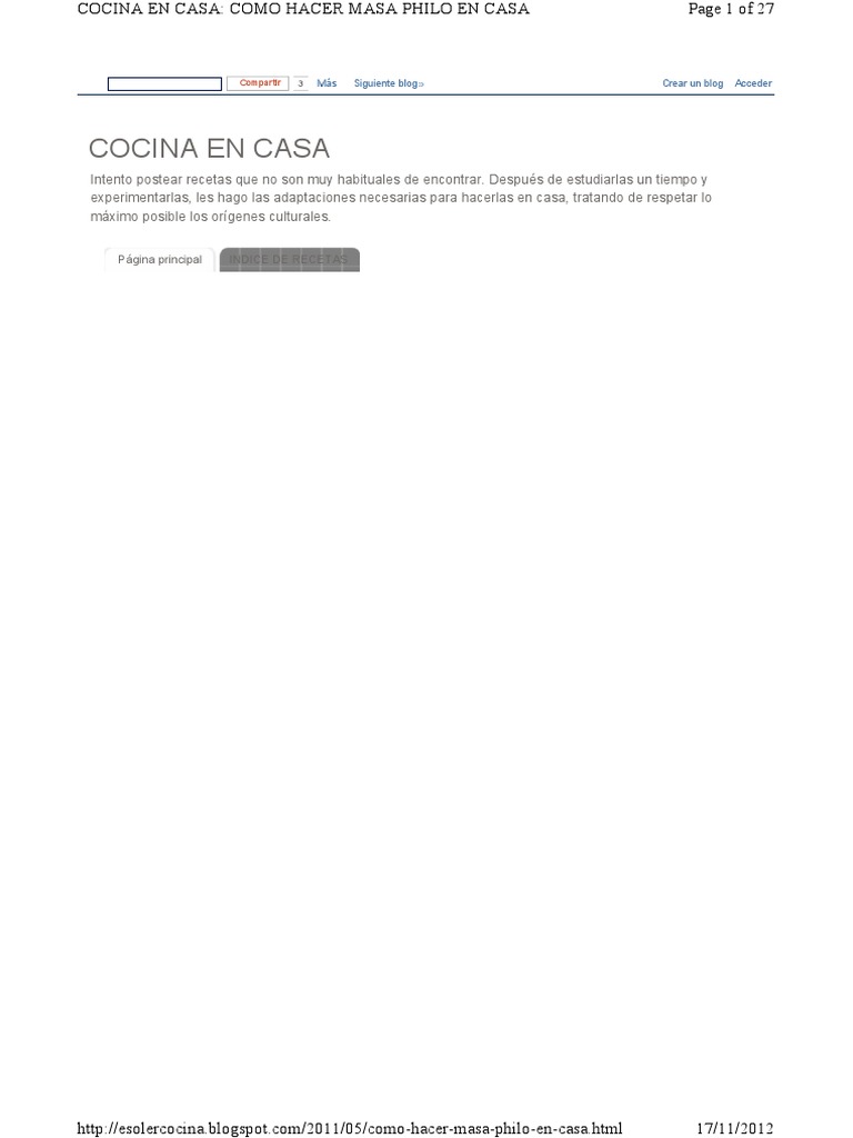 Como Hacer Masa Philo en Casa | PDF | Panes | Postres