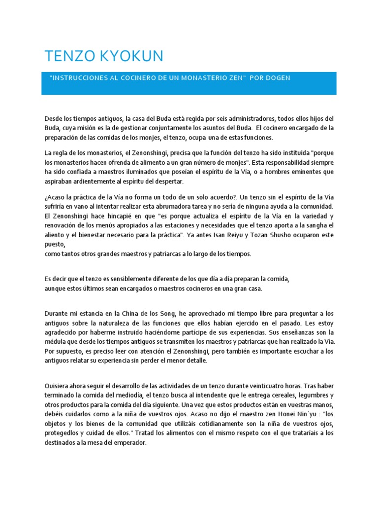 Tenzo Kyokun | PDF