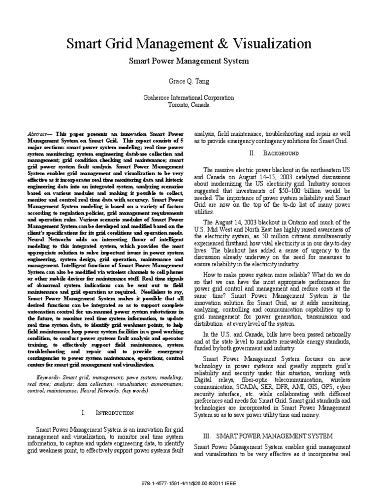 Smart Grid Management & Visualization | PDF | Electrical Grid | Smart Grid