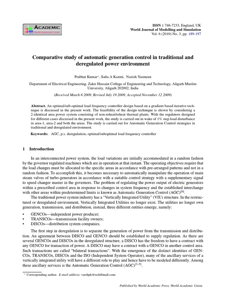 AGC Comparación India | PDF | Control Theory | Stability Theory
