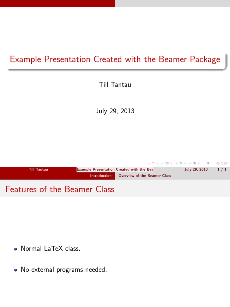 Beamer Class Presentation Guide | PDF