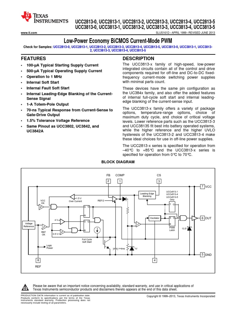 Low-Power Economy Bicmos Current-Mode PWM | PDF | Capacitor | Resistor