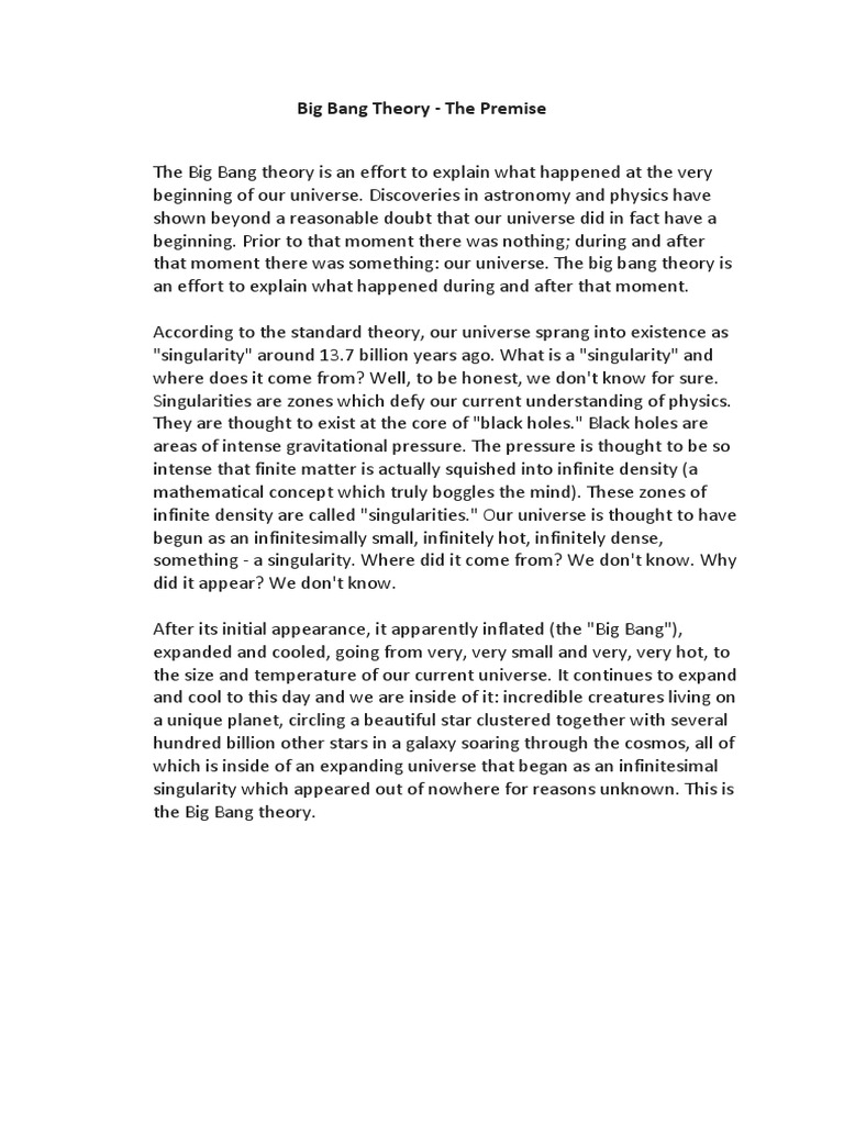 Understanding the Big Bang Theory | PDF