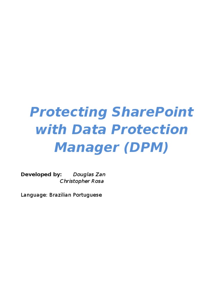 Tutorial DPM | PDF | Cópia de segurança | SharePoint