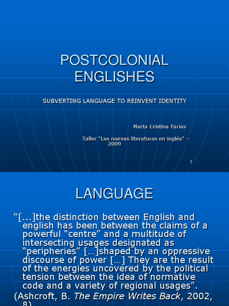 Postcolonial Englishes - Project Presentation | PDF | Languages | Poetry