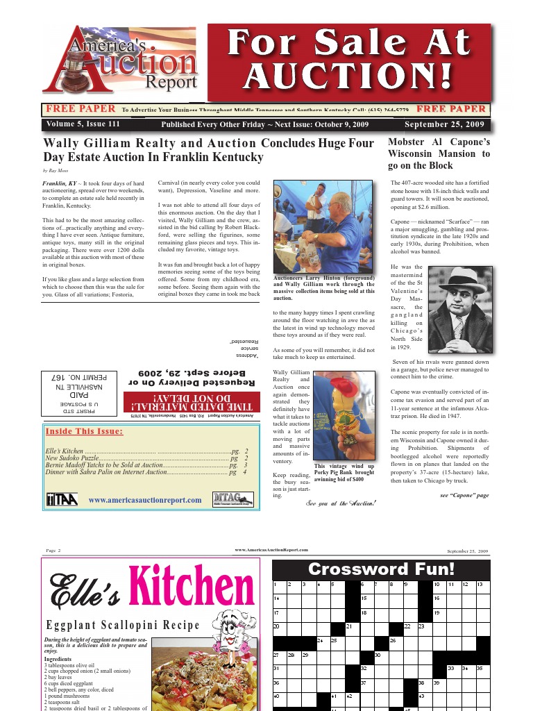 America's Auction Report 9.25.09 Edition | PDF | Auction | Tableware