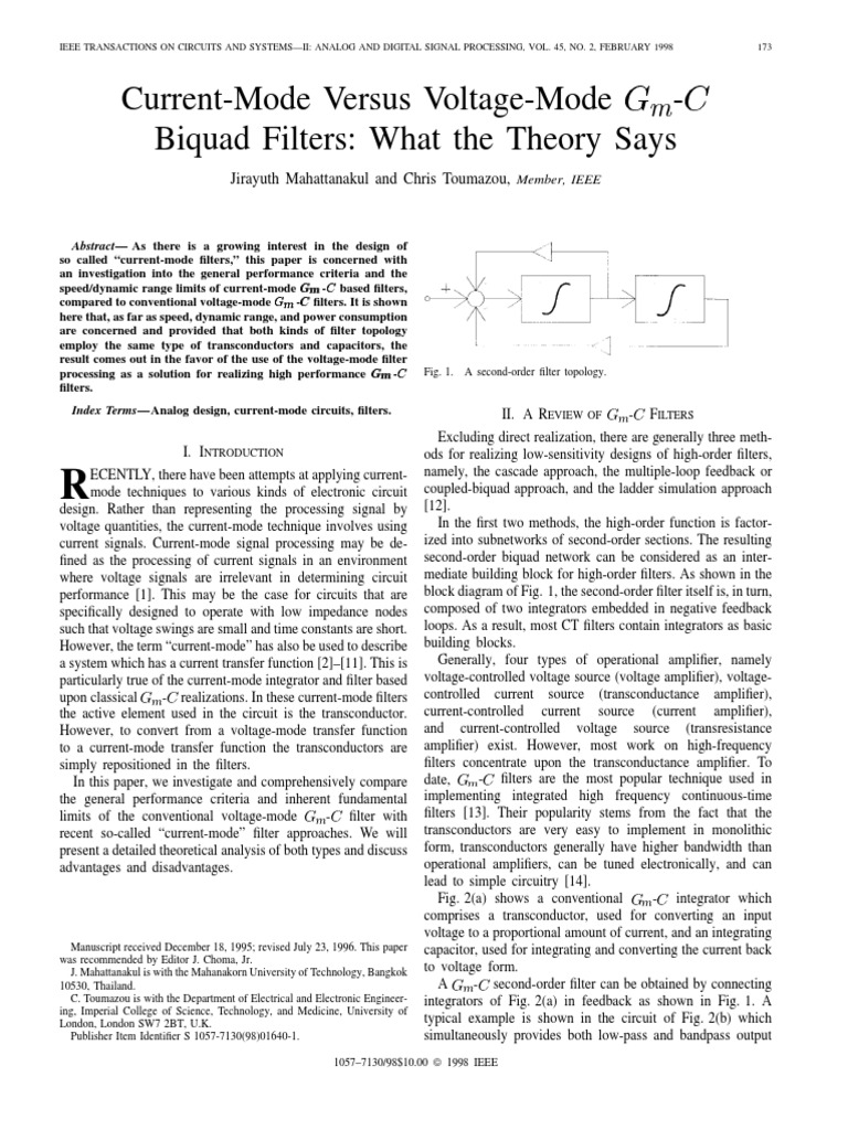 Current Mode Versus Voltage Mode | PDF | Electronic Circuits | Low Pass ...