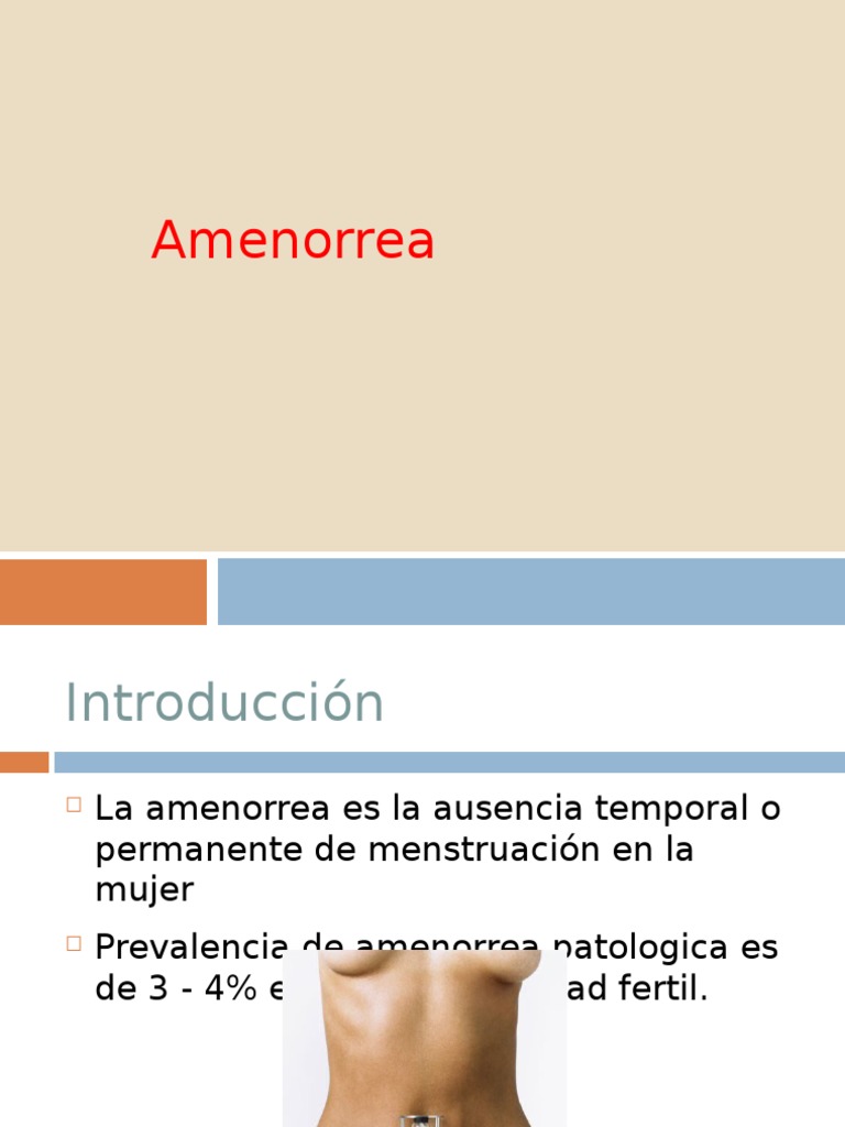 Presentacion Amenorreas | PDF | Menstruación | Sistema reproductivo