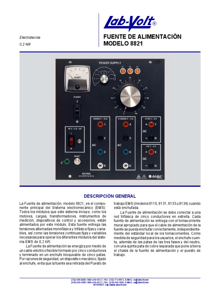 Lab Volt PDF | PDF | Enchufes y tomas de corriente alterna | Corriente ...