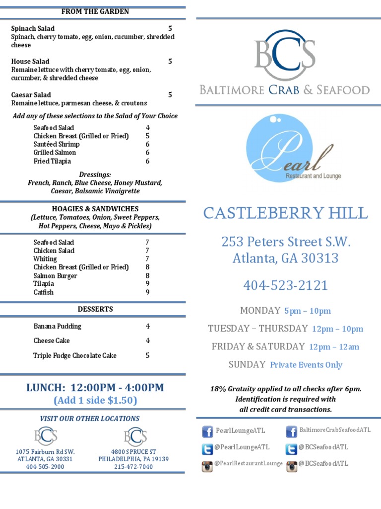 Bcs Menu - Peters 5 1 13 Newpdf | PDF | Salad | Foods