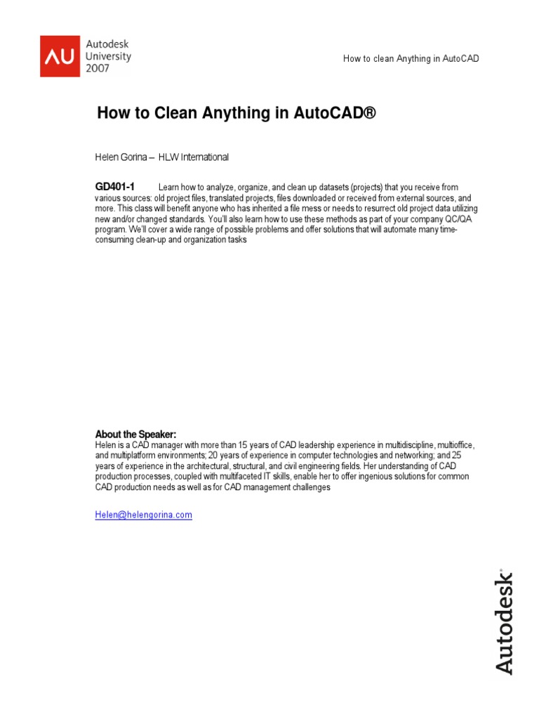 AutoCAD Howtoclean DWG | PDF | Auto Cad | Computer Aided Design
