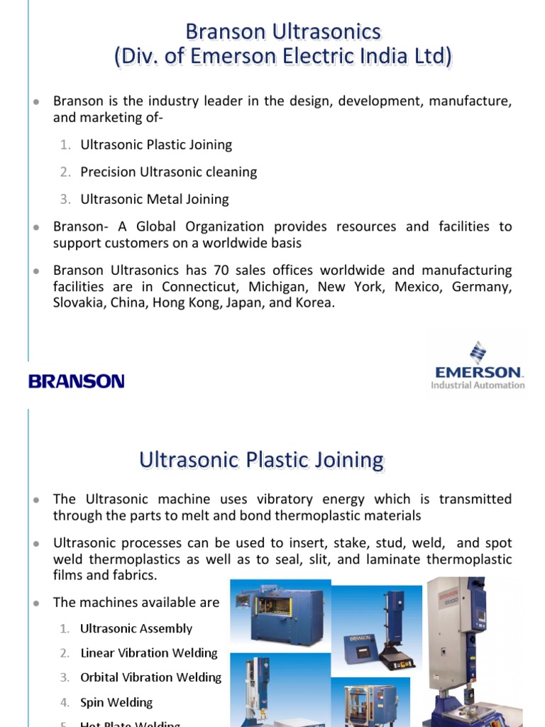 Branson Ultrasonic Introduction | PDF | Welding | Construction