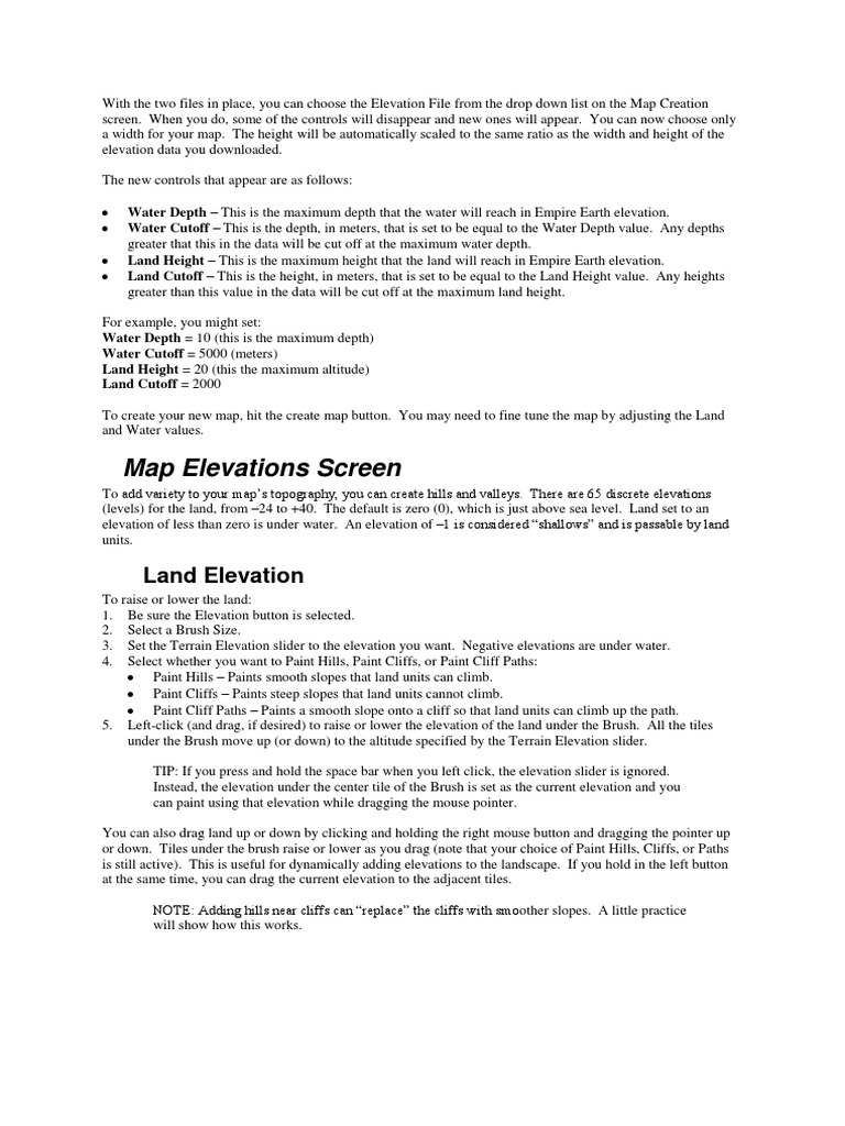 Map Elevations Screen: Land Elevation | Download Free PDF | Height | Map