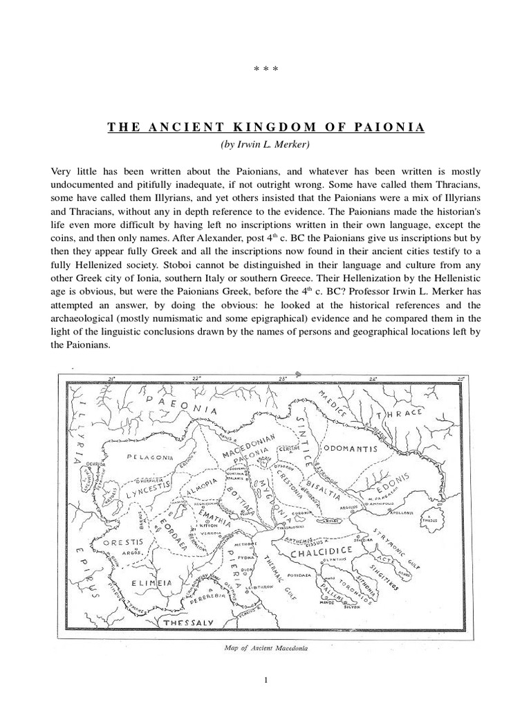 The Ancient Kingdom of Paionia | PDF | Macedonia (Ancient Kingdom ...