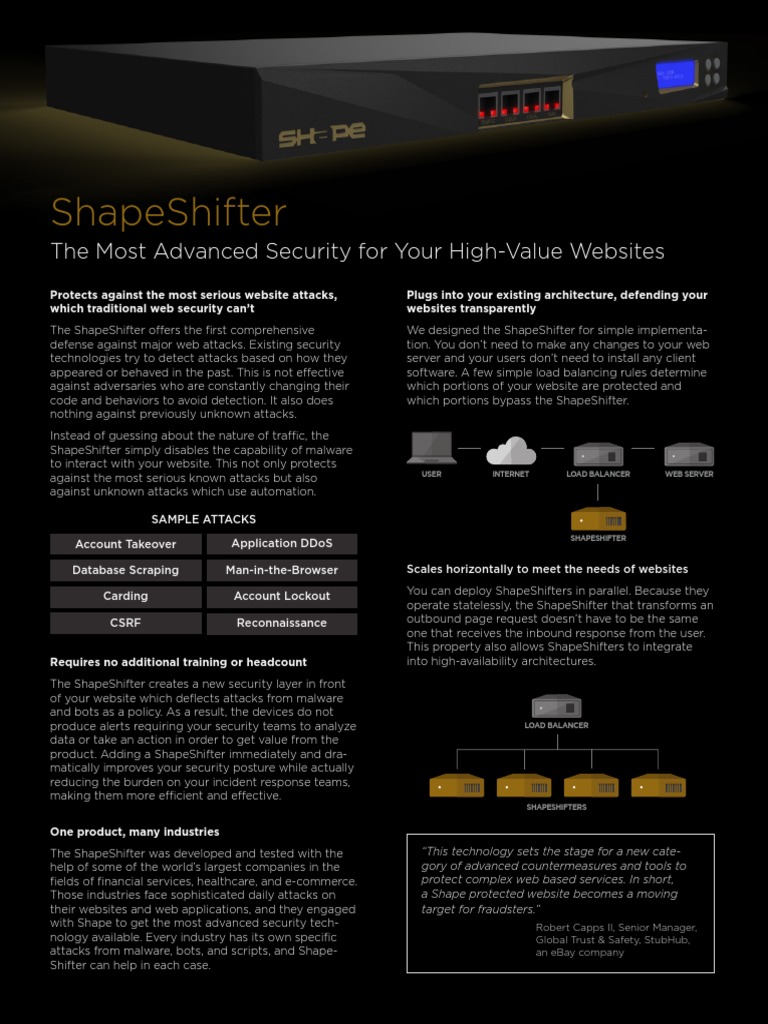 ShapeShifter Datasheet | PDF | Computer Security | Security