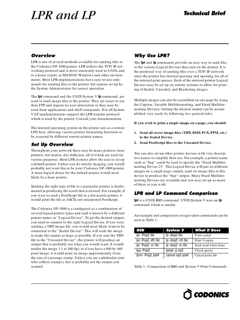 LPR PDF | PDF | Printer (Computing) | Computer Network