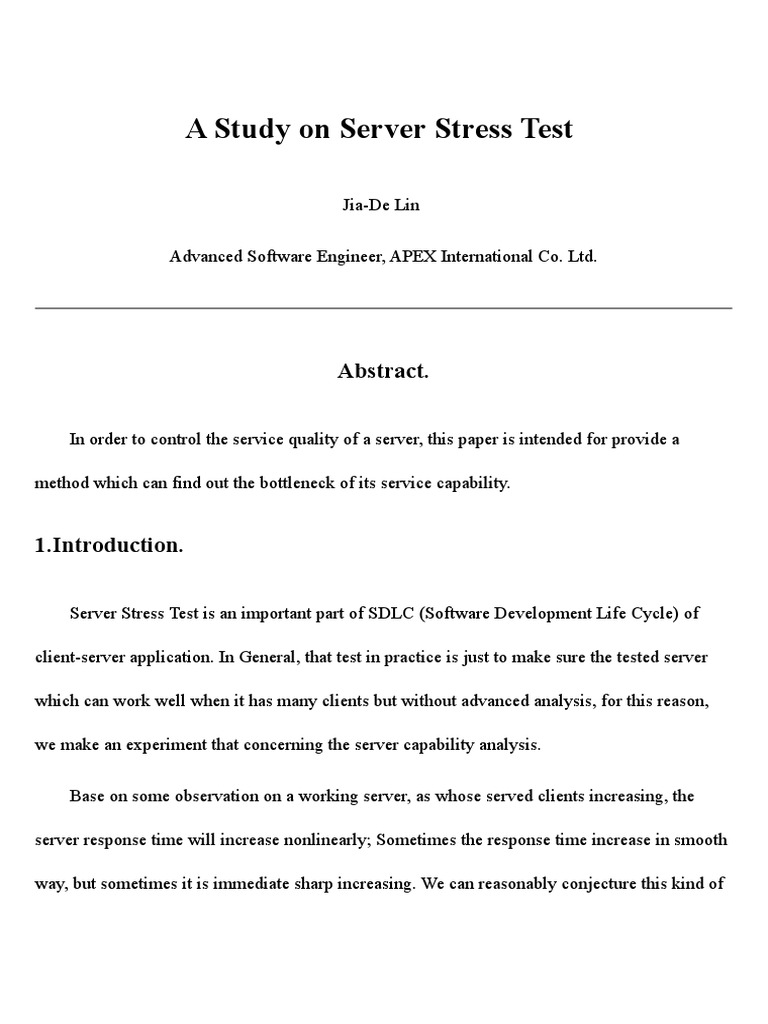 A Study On Server Stress Test3 | PDF | Distributed Computing ...