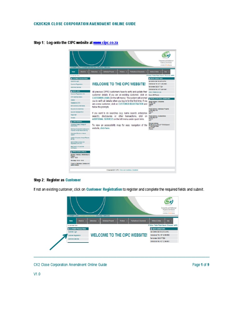 CK2 Close Corporation Amendment Guide | PDF | Deposit Account | Banks