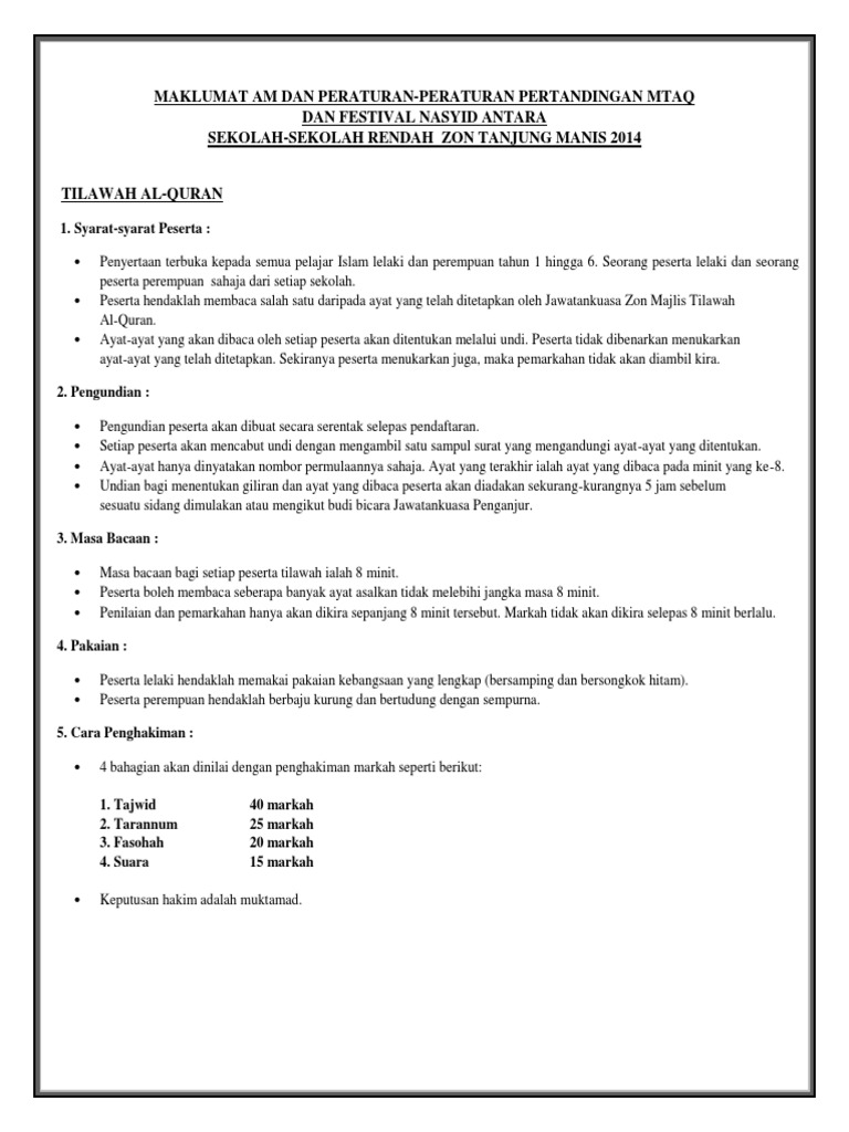 Syarat Mtaq 2014 | PDF