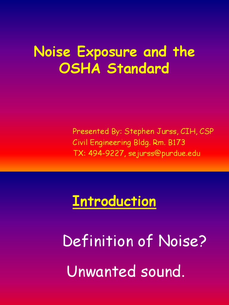 Noise Exposure and The OSHA Standard | PDF